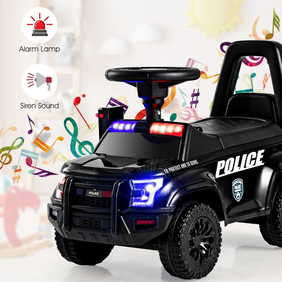 OLAKIDS Ride On Push Police Car, Toddler Foot-to-Floor Sliding Toy for